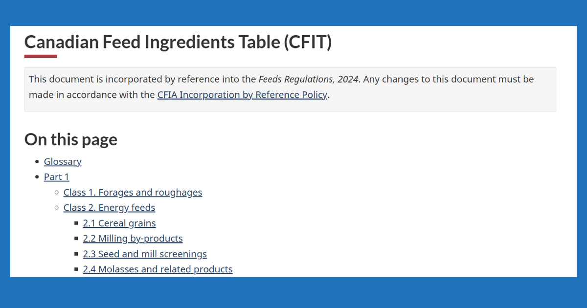 Access the Canadian Feed Ingredients Table - Animal Nutrition ...
